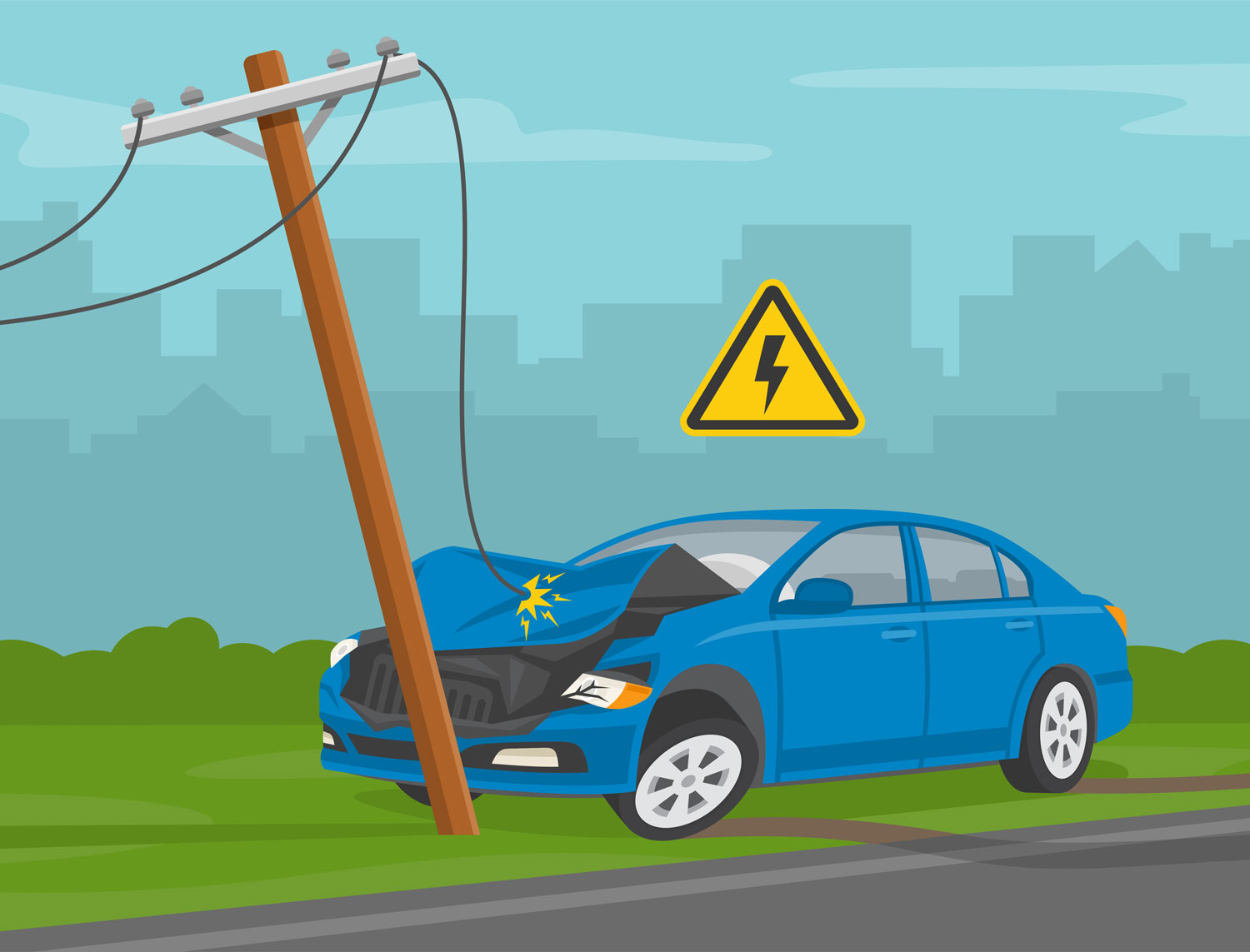 If you strike a power line with your car, it's best to stay inside ...