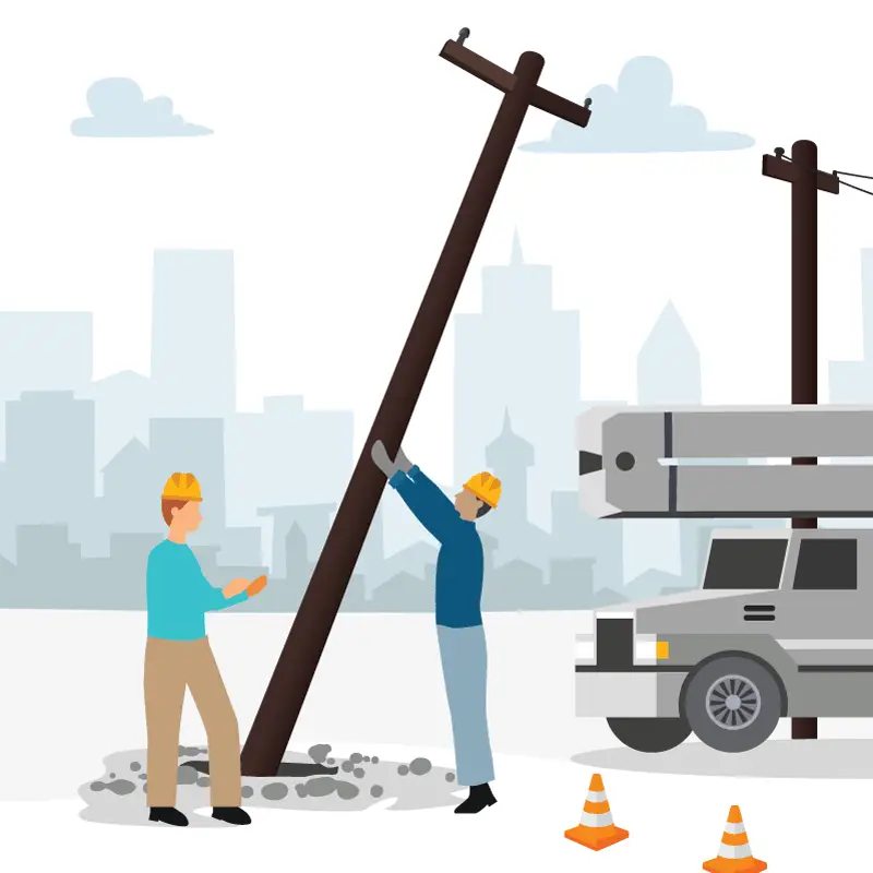 Steps to replacing a utility pole - Tipmont
